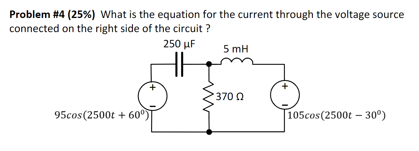 Solved What is the equation for the current through the | Chegg.com