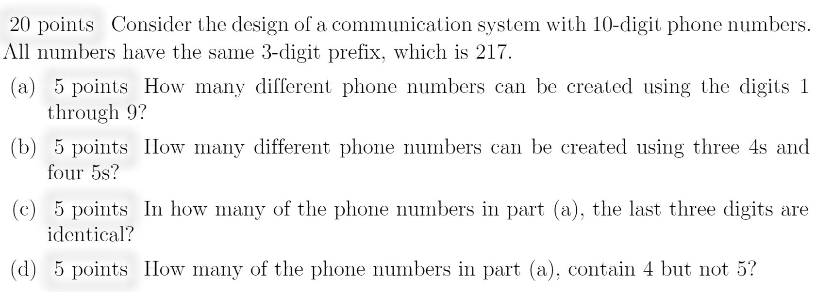 Solved 20 points Consider the design of a communication | Chegg.com