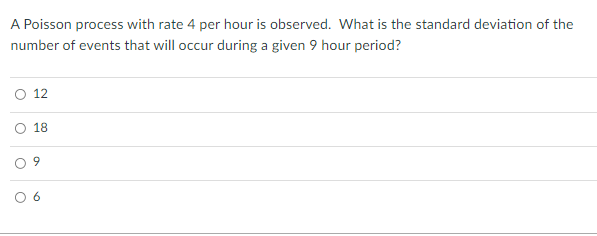 Solved A Poisson process with rate 4 per hour is observed. | Chegg.com