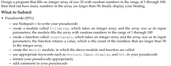 Design A Program That Fills An Integer Array Of Size 3360