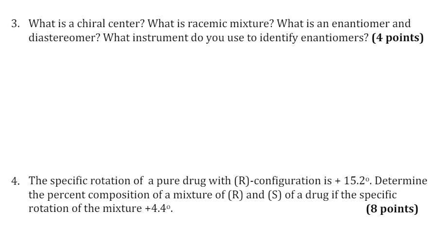 Solved The specific rotation of a pure drug with | Chegg.com