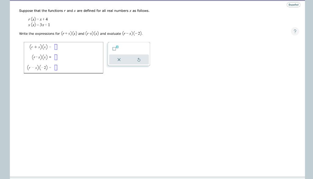 Solved Suppose that the functions r and s are defined for | Chegg.com