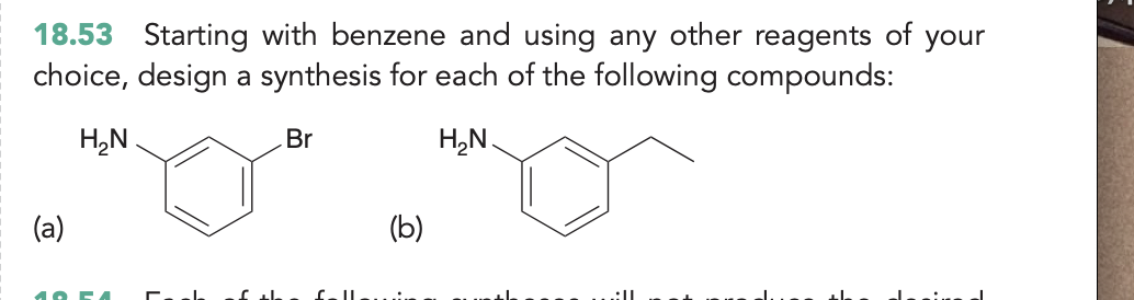 Solved 18.53 Starting with benzene and using any other | Chegg.com