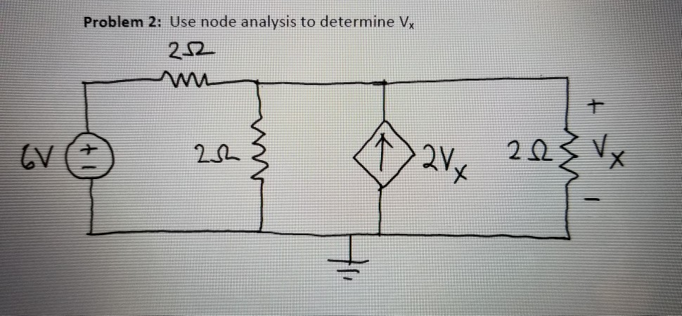 Solved Problem 1: Use mesh analysis to determine Vx 21 2Ω 1Q | Chegg.com
