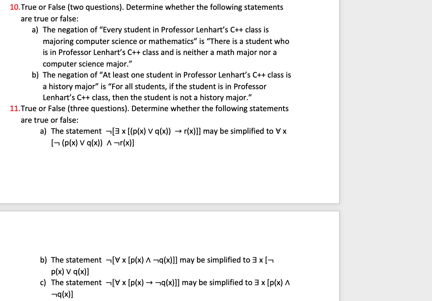 Solved 10 True Or False two Questions Determine Whether Chegg solved-10-true-or-false-two-questions-determine-whether-chegg