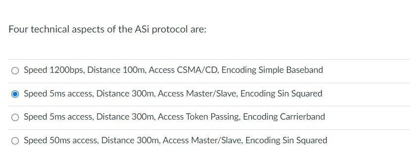 Solved Four technical aspects of the ASi protocol are: Speed | Chegg.com