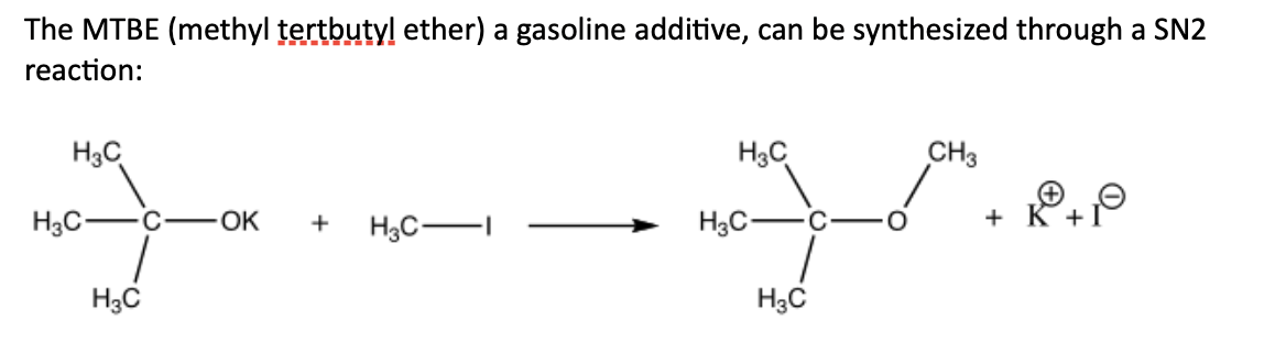 Solved The MTBE (methyl tertbutyl ether) a gasoline | Chegg.com