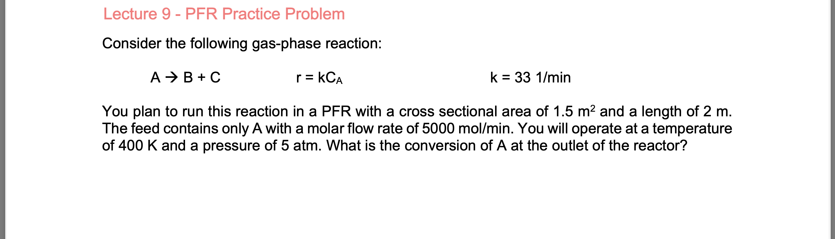 Solved Lecture 9 - PFR Practice Problem Consider the | Chegg.com
