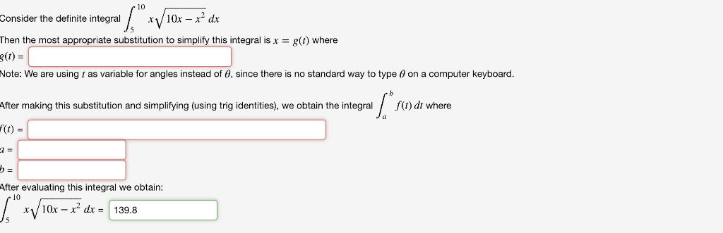 Solved 10 Consider the definite integral Then the most | Chegg.com