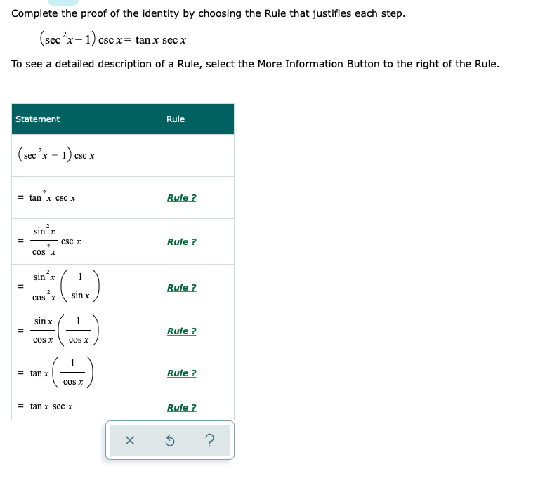 Solved Complete the proof of the identity by choosing the | Chegg.com