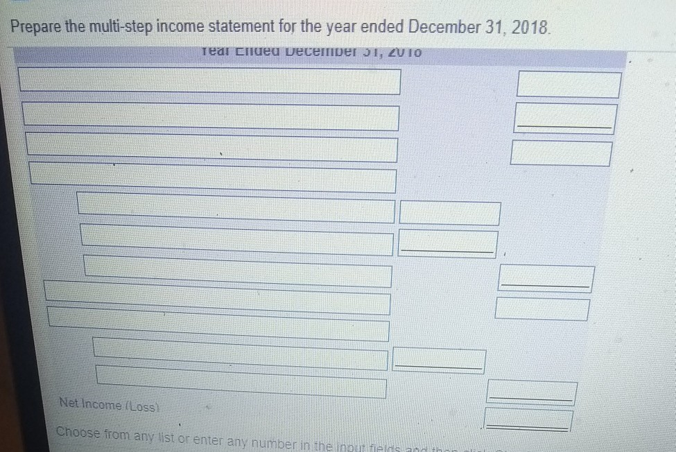 Solved Prepare the multi-step income statement for the year | Chegg.com