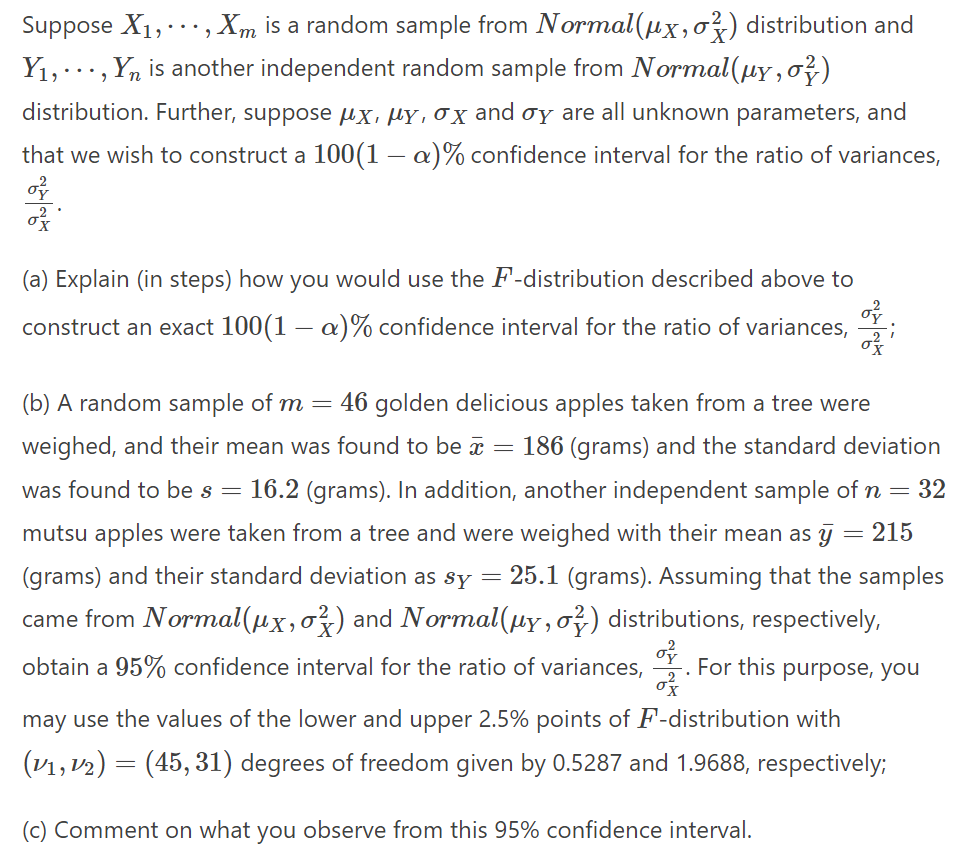 Solved Suppose X1,⋯,Xm is a random sample from | Chegg.com