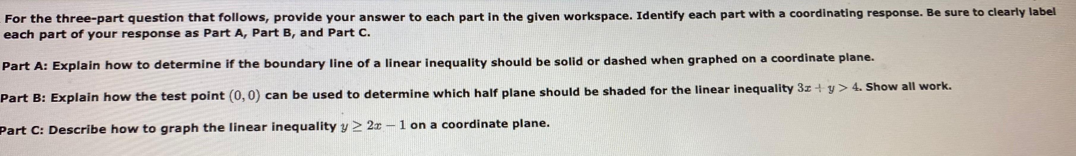 Solved For the three-part question that follows, provide | Chegg.com