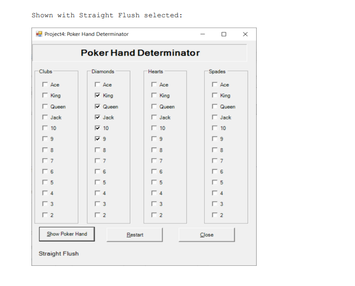 Solved in the vb please Determine Poker HandA poker hand can | Chegg.com