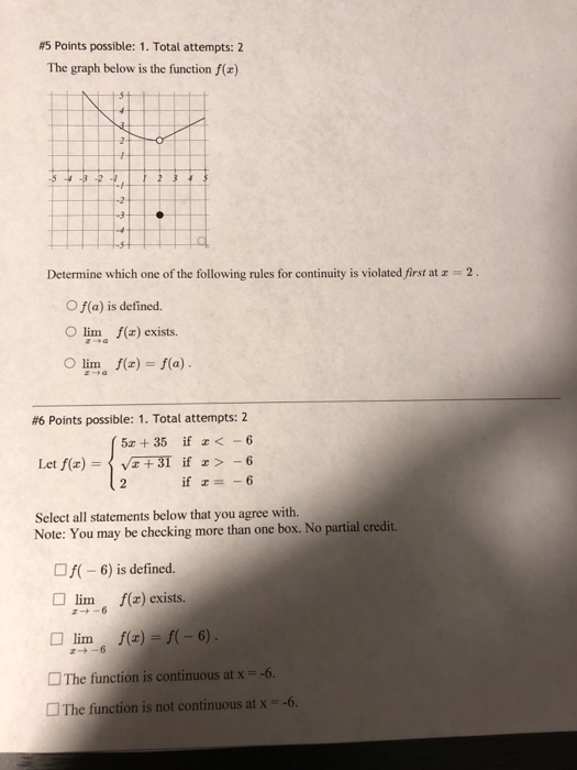 Solved #5 Points possible: 1 . Total attempts: 2 The graph | Chegg.com