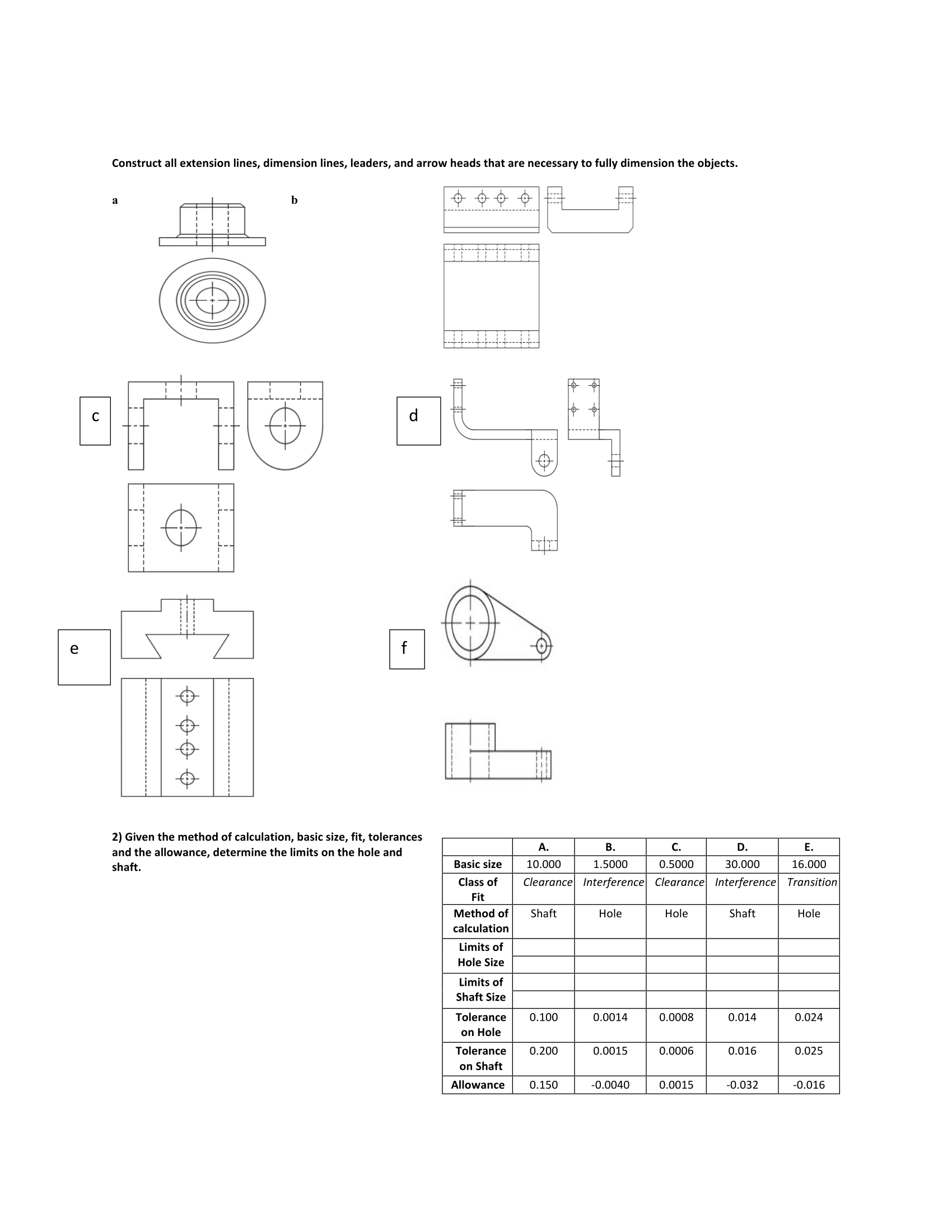 Solved Construct all extension lines, dimension lines, | Chegg.com