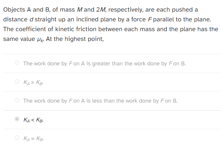 Solved Objects A and B, of mass M and 2M, respectively, are | Chegg.com
