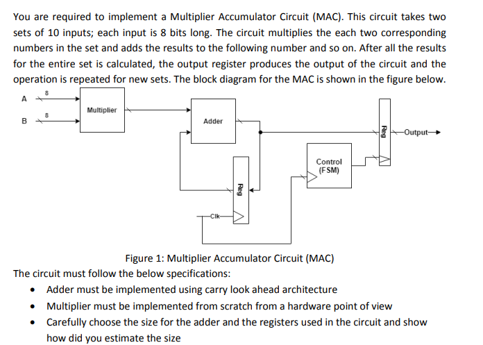 Also need: Block diagram for the adder and multiplier | Chegg.com