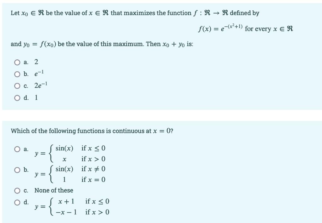 Solved Let xo ER be the value of x E R that maximizes the | Chegg.com