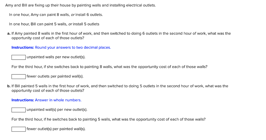 Solved Amy and Bill are fixing up their house by painting | Chegg.com