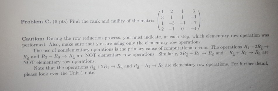 Solved Please solve the following linear algebra problem | Chegg.com