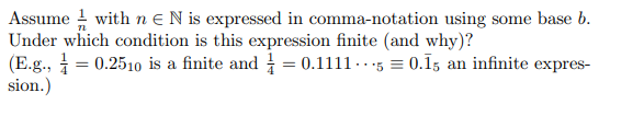 Solved Assume n1 with n∈N is expressed in comma-notation | Chegg.com