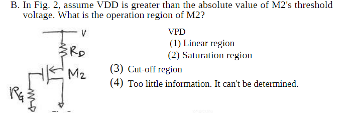 Solved A. In Fig. 1, assume VDD is greater than the | Chegg.com