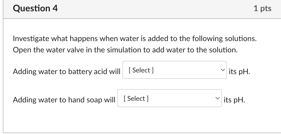 Solved Investigate what happens when water is added to the | Chegg.com