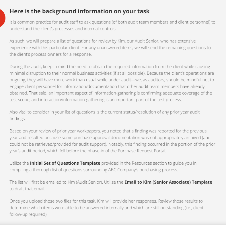 Here is the background information on your task It is | Chegg.com