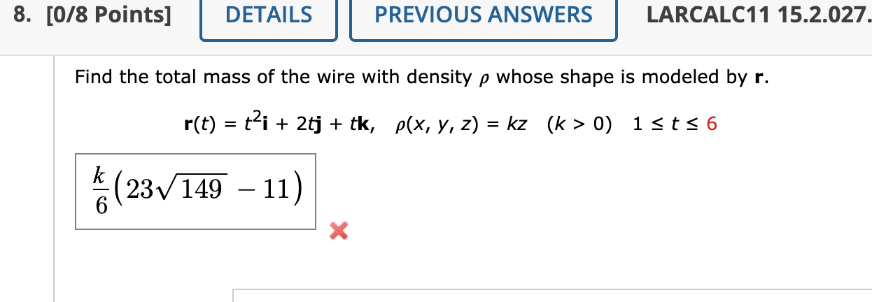 Solved Find the total mass of the wire with density 𝜌 | Chegg.com