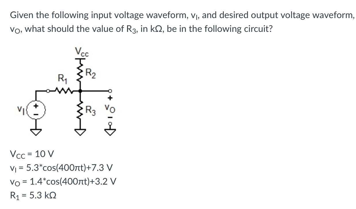 Solved Given the following input voltage waveform, v1, and | Chegg.com Solved Given the following input voltage waveform, v1, and | Chegg.com