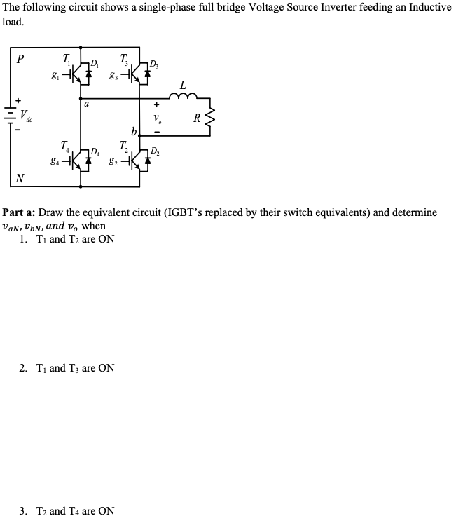 Solved The following circuit shows a single-phase full | Chegg.com