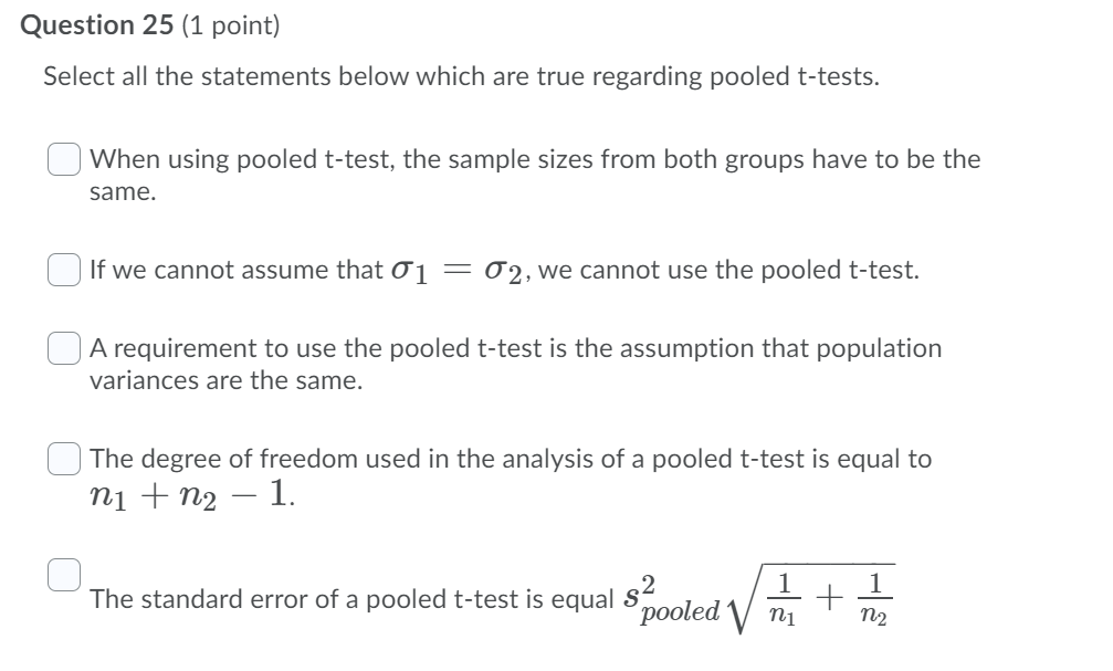 Solved Question 25 (1 point) Select all the statements below | Chegg.com