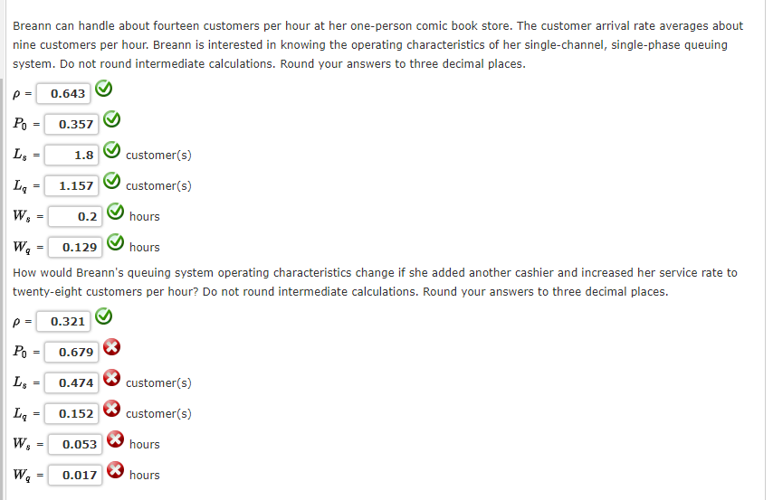 Solved Breann can handle about fourteen customers per hour | Chegg.com