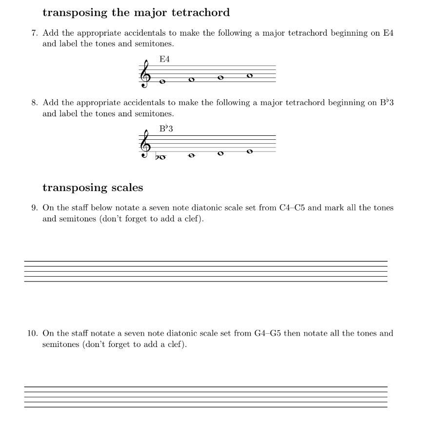 transposing the major tetrachord 7. Add the | Chegg.com