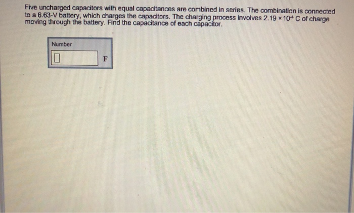 Solved Five uncharged capacitors with equal capacitances are | Chegg.com