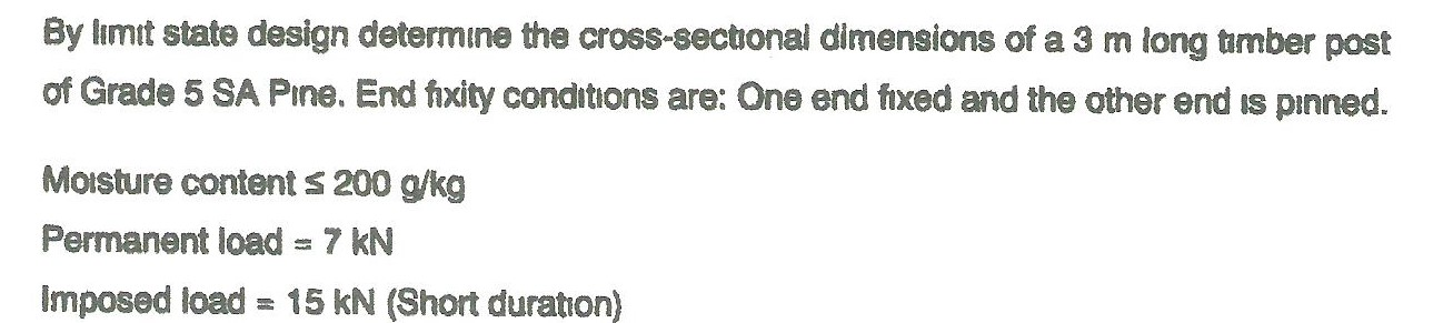 Solved By limit state design determine the cross-sectonal | Chegg.com