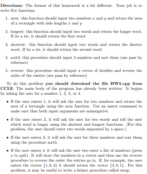 Solved Directions: The format of this homework is a bit | Chegg.com