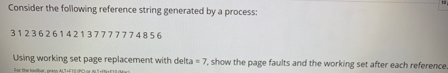 Solved 10 Consider the following reference string generated | Chegg.com