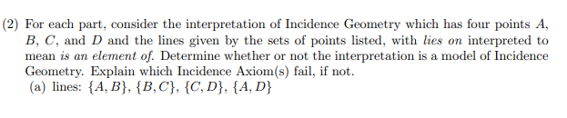 Solved (2) For each part, consider the interpretation of | Chegg.com