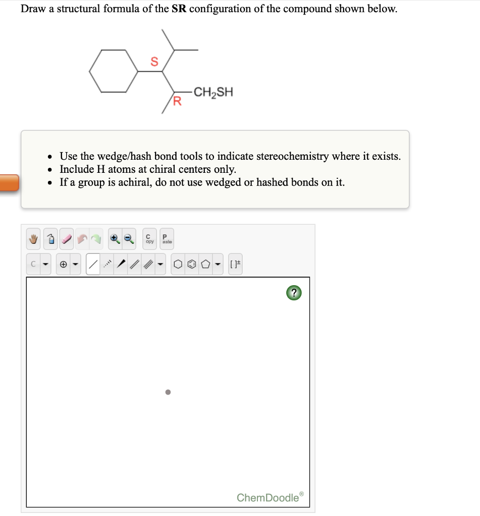 Solved Draw a structural formula of the SR configuration of | Chegg.com