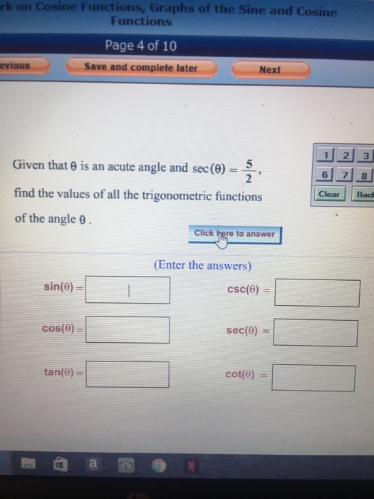 Solved Given that theta is an acute angle and sec | Chegg.com