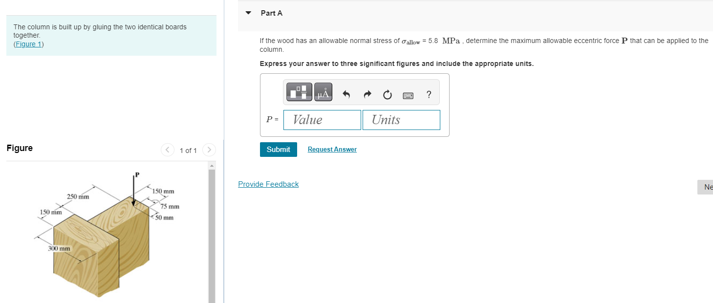 Solved The column is built up by gluing the two identical | Chegg.com