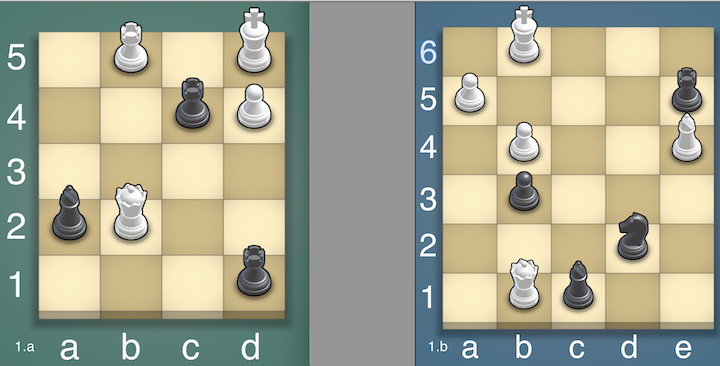 Solved Board 1.a, checkmate White in 2 moves with | Chegg.com