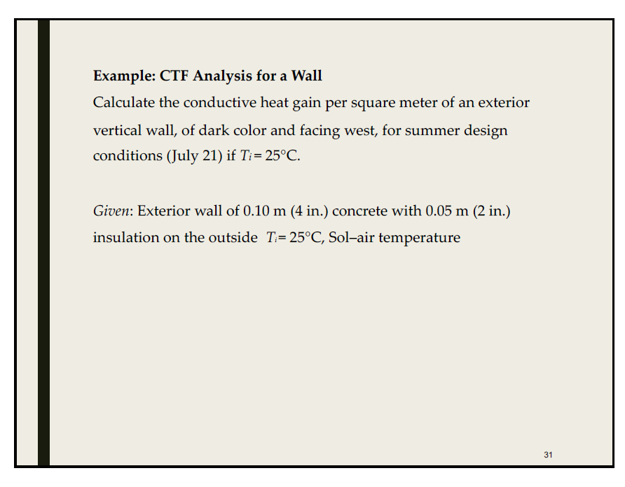 Solved Example: CTF Analysis for a Wall Calculate the | Chegg.com