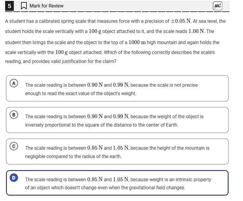 Solved A student has a calibrated spring scale that measures | Chegg.com