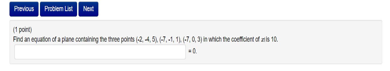 Solved Previous Problem List Next (1 point) Find an equation | Chegg.com