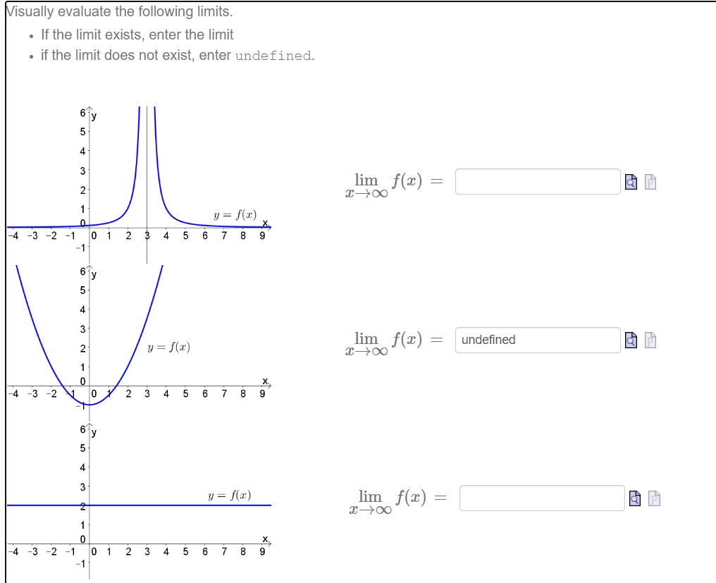 Solved Visually evaluate the following limits. - If the | Chegg.com