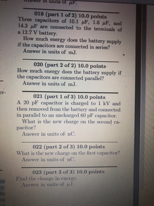 Solved iswer th units o 019 (part 1 of 2) 10.0 points Three | Chegg.com