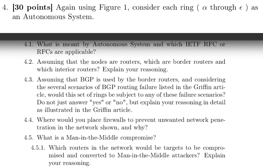 Solved 4. [30 points] Again using Figure 1, consider each | Chegg.com